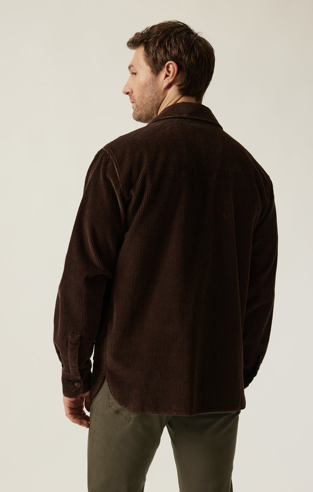 34 Heritage Men's Overshirt in Chocolate Brown