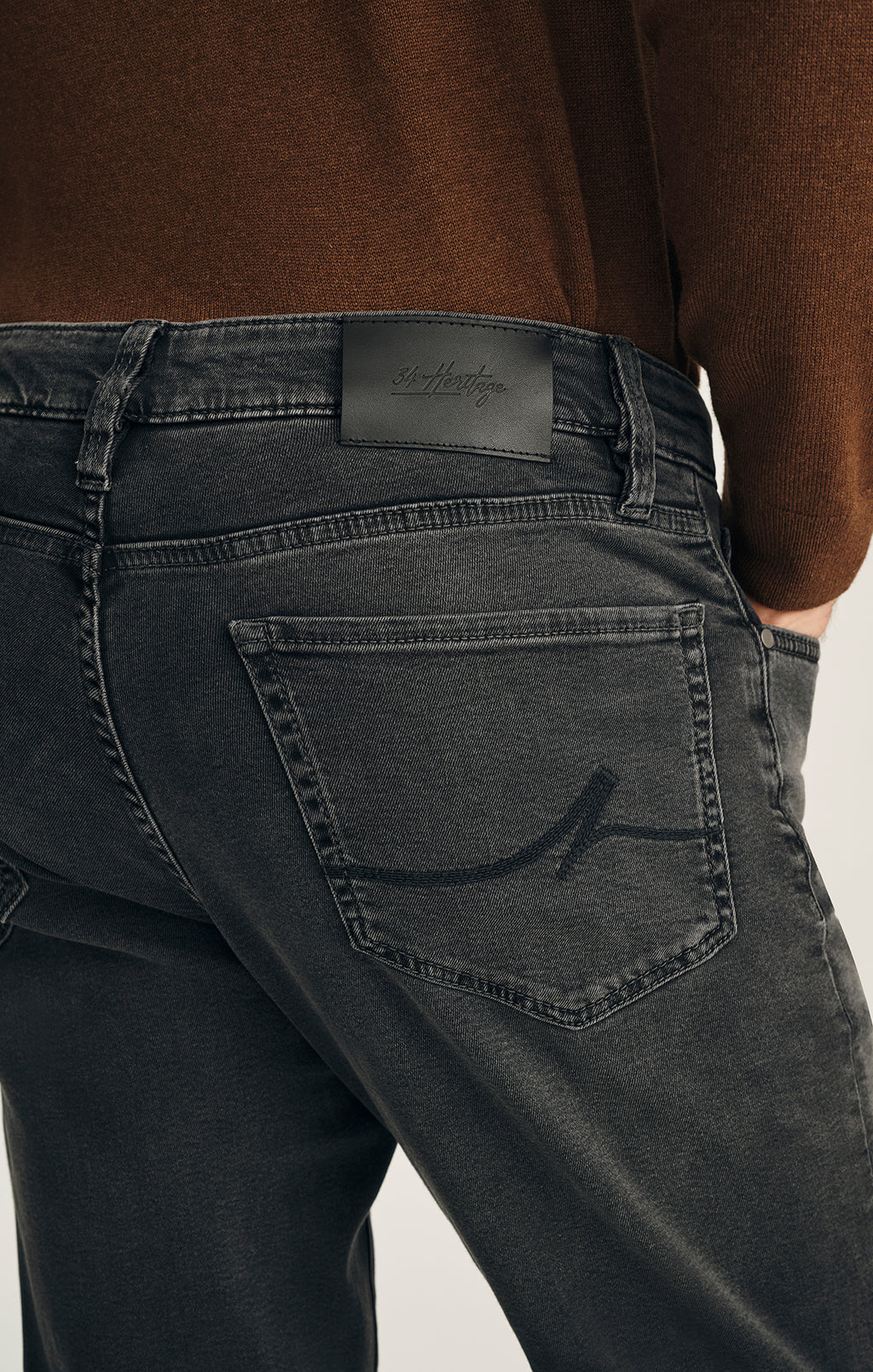 34 Heritage Men's Charisma Relaxed Straight Jeans Smoke Brushed Urban