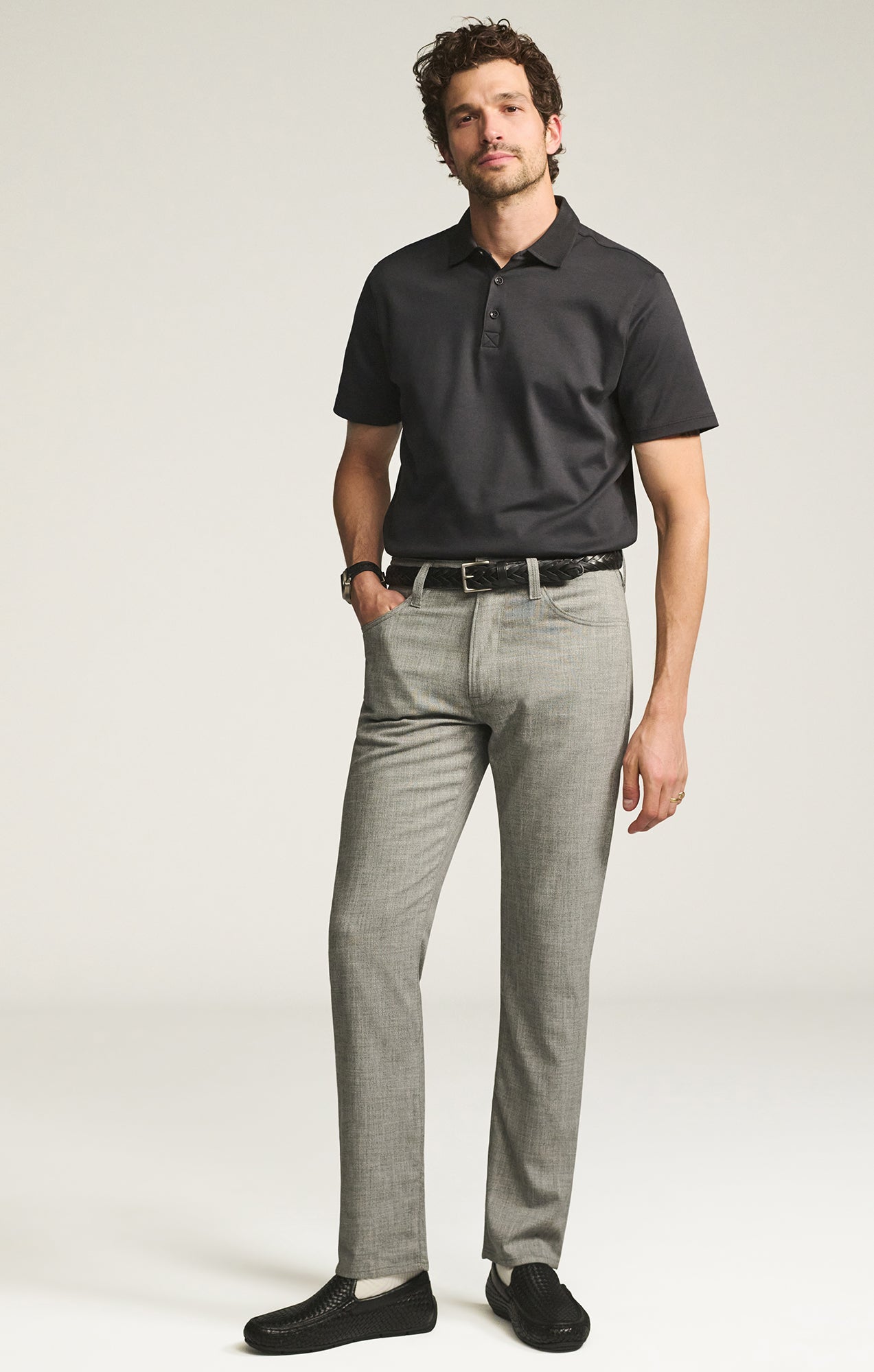 34 Heritage Men's Courage Straight Leg Pants in Grey Cross Twill